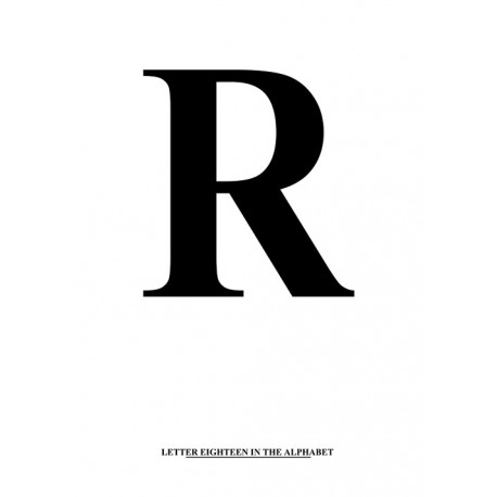 Alfabet R Poster. Alfabetet poster med bokstäver. Bokstav R