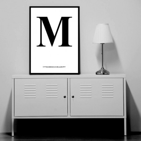 Alfabet M Poster. Alfabetet poster med bokstäver. Bokstav M