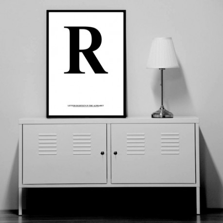 Alfabet R Poster. Alfabetet poster med bokstäver. Bokstav R