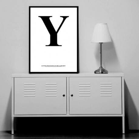 Alfabet Y Poster. Alfabetet poster med bokstäver. Bokstav Y