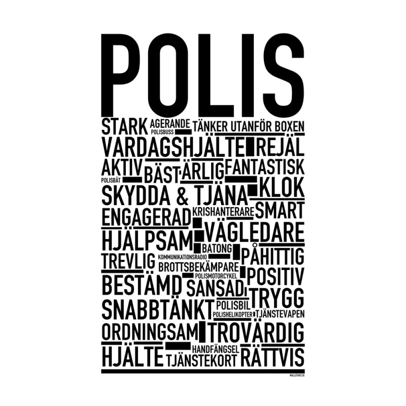 Polis Poster. Text-tavlor och text-posters online.