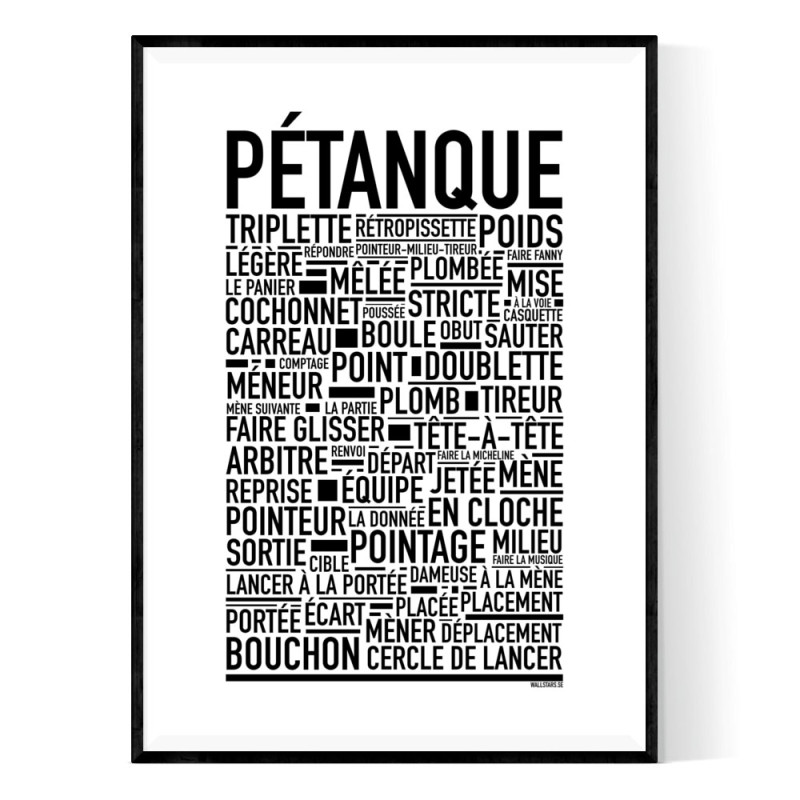 Pétanque Poster. Text-tavlor och text-posters online.