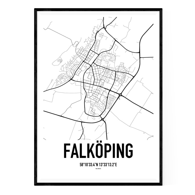 Falköping Karta Poster. Hitta dina posters online hos Wallstars