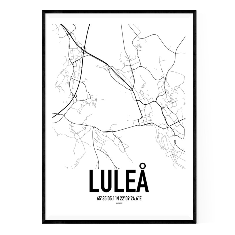Luleå Karta Poster. Hitta dina posters online hos Wallstars