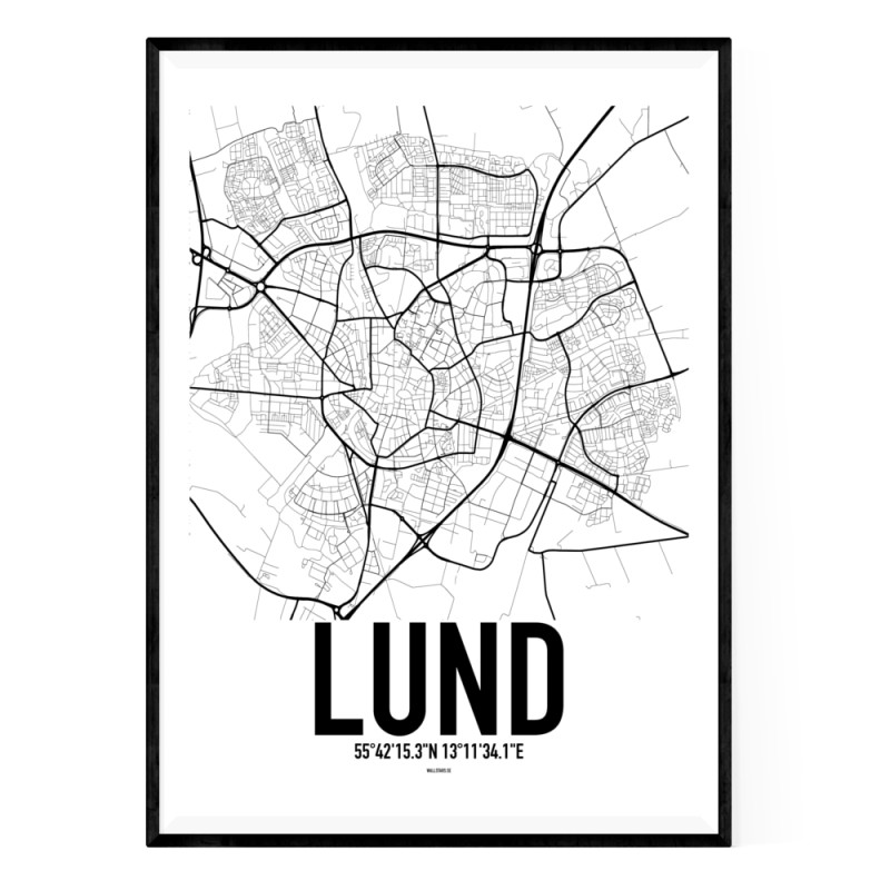 Lund Karta Poster. Hitta dina posters online hos Wallstars