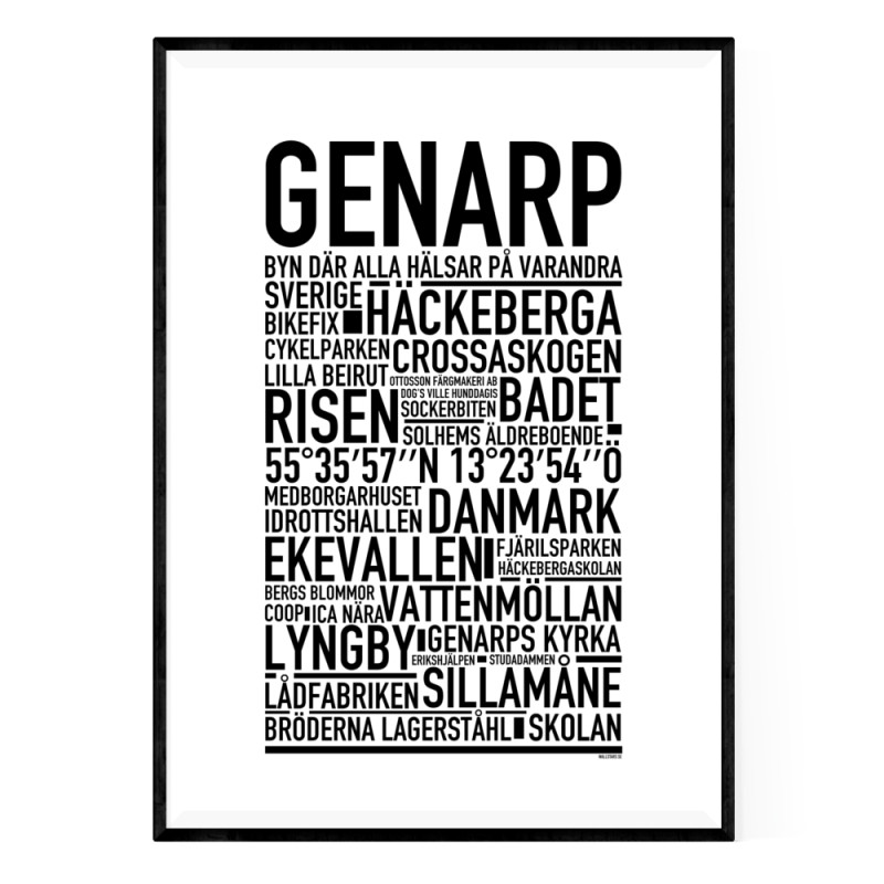 Genarp Poster. Text-tavlor och text-posters online.