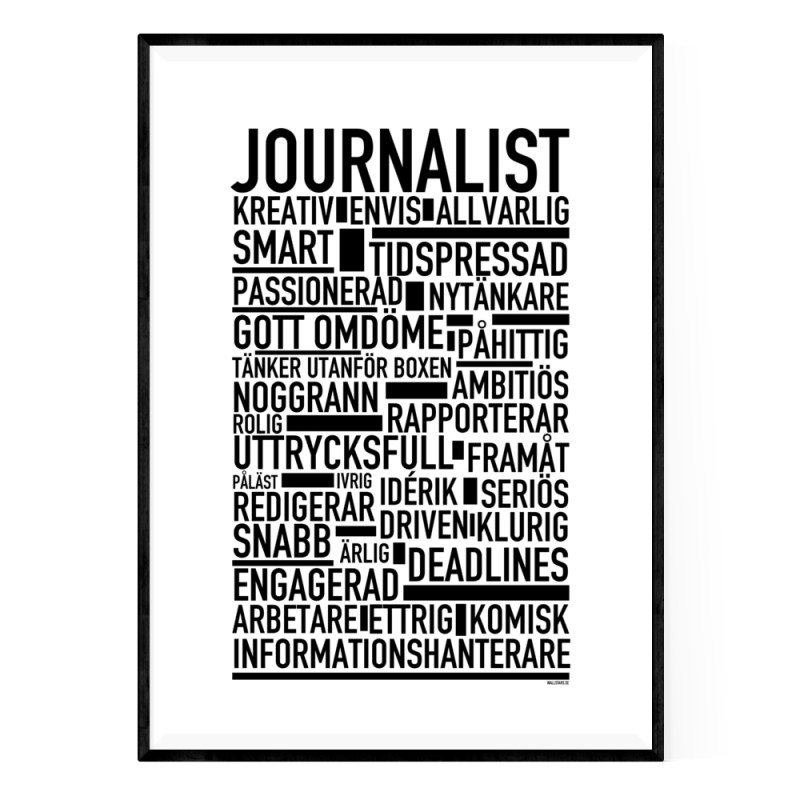 Journalist Poster. Text-tavlor och text-posters online.