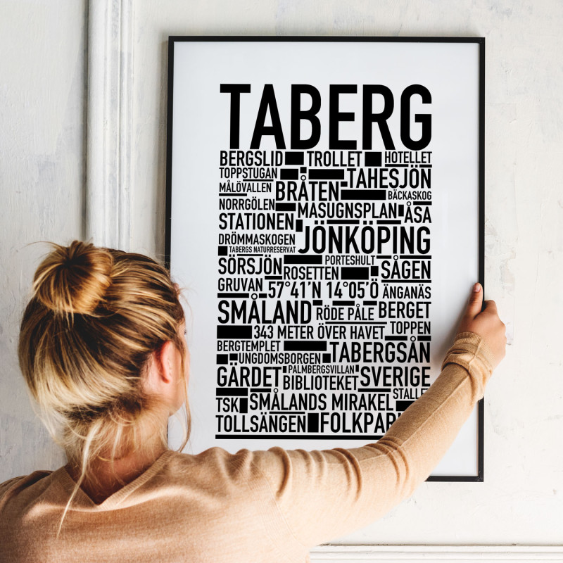 Taberg Poster. Köp Stadskartor och Sverigekartor hos Wallstars