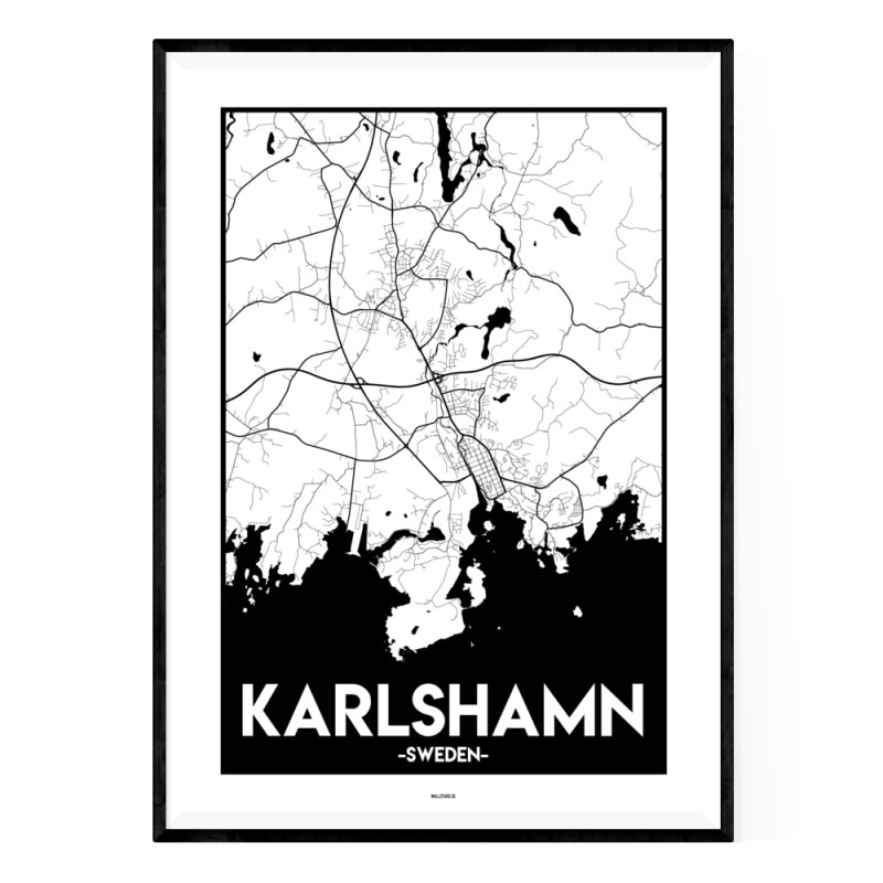 Karlshamn Urban Poster. Köp Stadskartor och Sverigekartor hos Wallstars