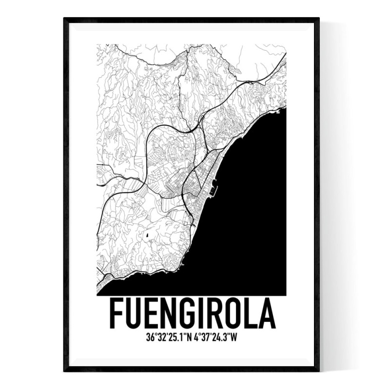 Fuengirola Karta Poster. Köp stadskartor, världskartor, USA-kartor på ...