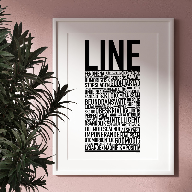 Line Poster. Tavlor med namn. Köp namnposters på Wallstars!