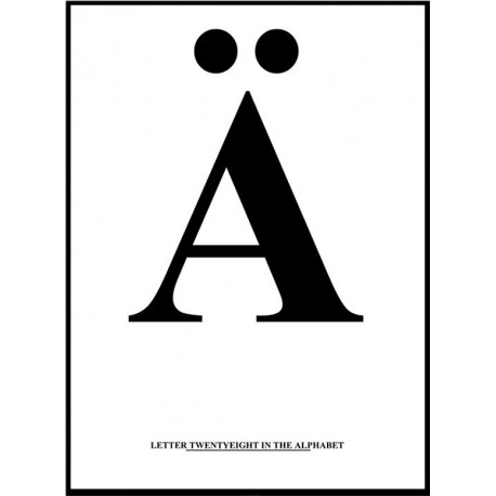 Alfabet Ä Poster. Alfabetet poster med bokstäver. Bokstav Ä
