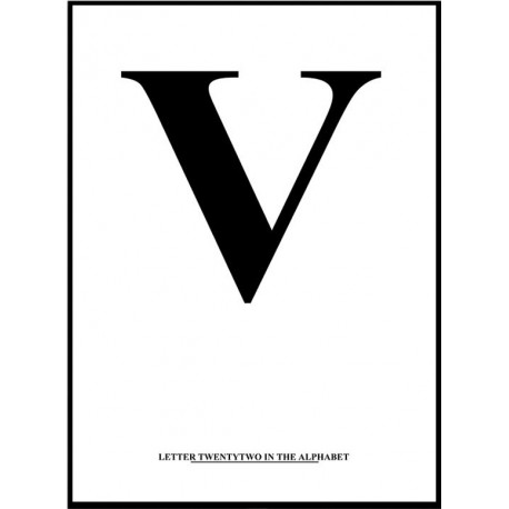 Alfabet V Poster. Alfabetet poster med bokstäver. Bokstav V