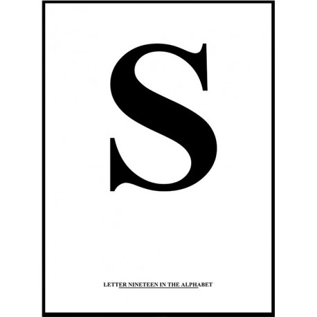 Alfabet S Poster. Alfabetet poster med bokstäver. Bokstav S