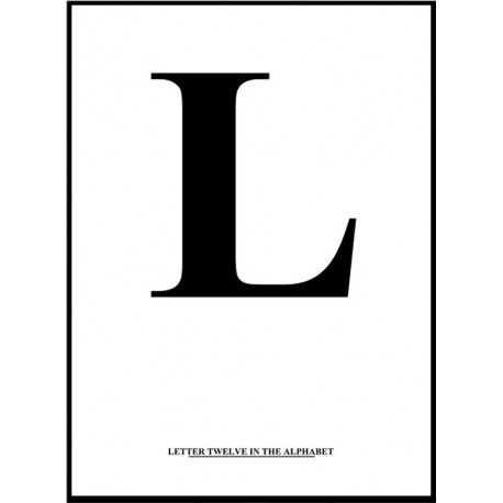 Alfabet L Poster. Alfabetet poster med bokstäver. Bokstav L
