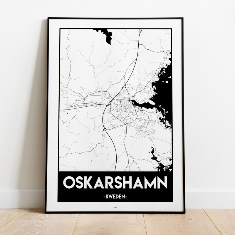 Oskarshamn Urban Karta Poster. Hitta dina posters online hos Wallstars