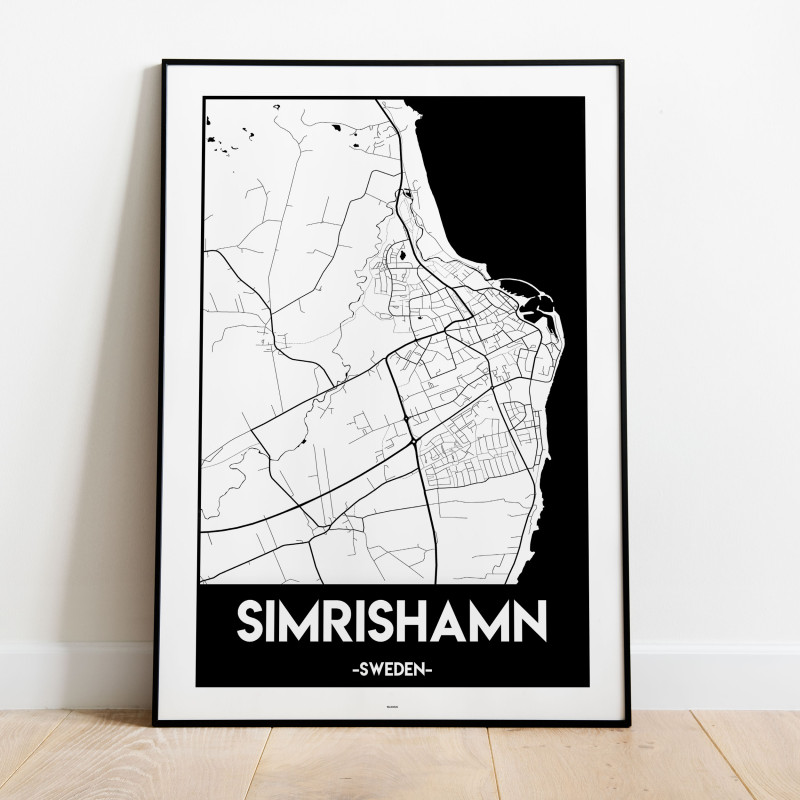 Simrishamn Urban Karta Poster. Hitta dina posters online hos Wallstars