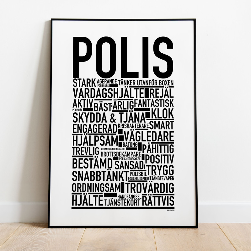 Polis Poster. Text-tavlor och text-posters online.