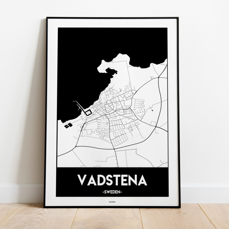 Vadstena Urban Karta Poster. Hitta dina posters online hos Wallstars